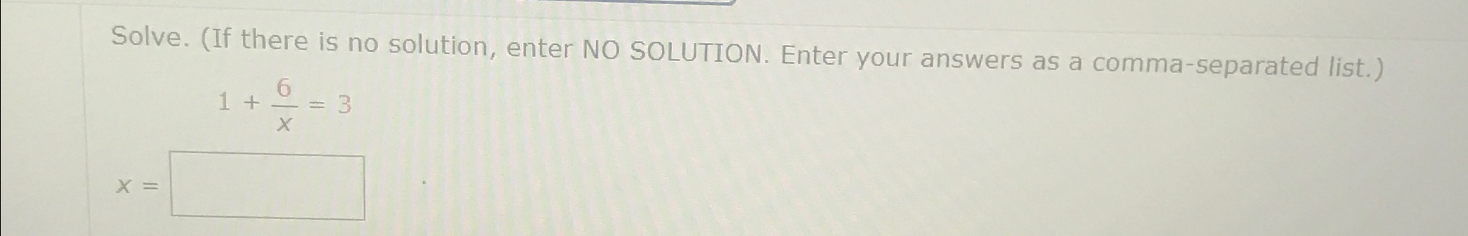 Solved Solve. (If there is no solution, enter NO SOLUTION. | Chegg.com