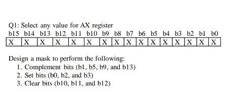 Solved QI: Select any value for AX register b15 b14 b13 b12 | Chegg.com