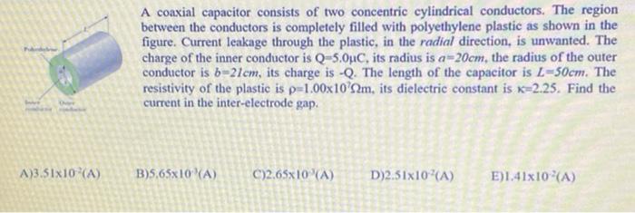 Solved A coaxial capacitor consists of two concentric | Chegg.com