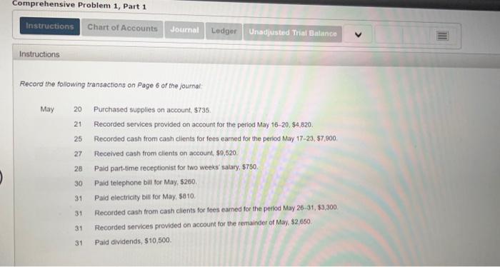 [Solved]: Chapter 4 Comprehensive Problem: Comprehensive Pr