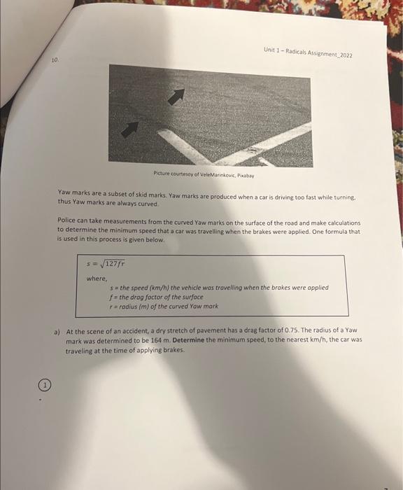 Solved Una.1-Radicais Assigniment_202? 10. Yaw marks are a | Chegg.com