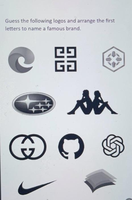 Guess the following logos and arrange the first | Chegg.com