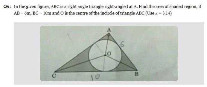 Solved Q4: In the given figure, ABC is a right angle | Chegg.com
