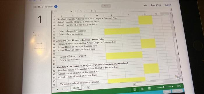 Solved Excel SIM: Basic Variance Analysis and the impact of | Chegg.com