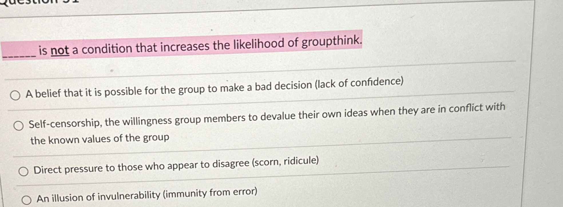 Solved is not a condition that increases the likelihood of | Chegg.com