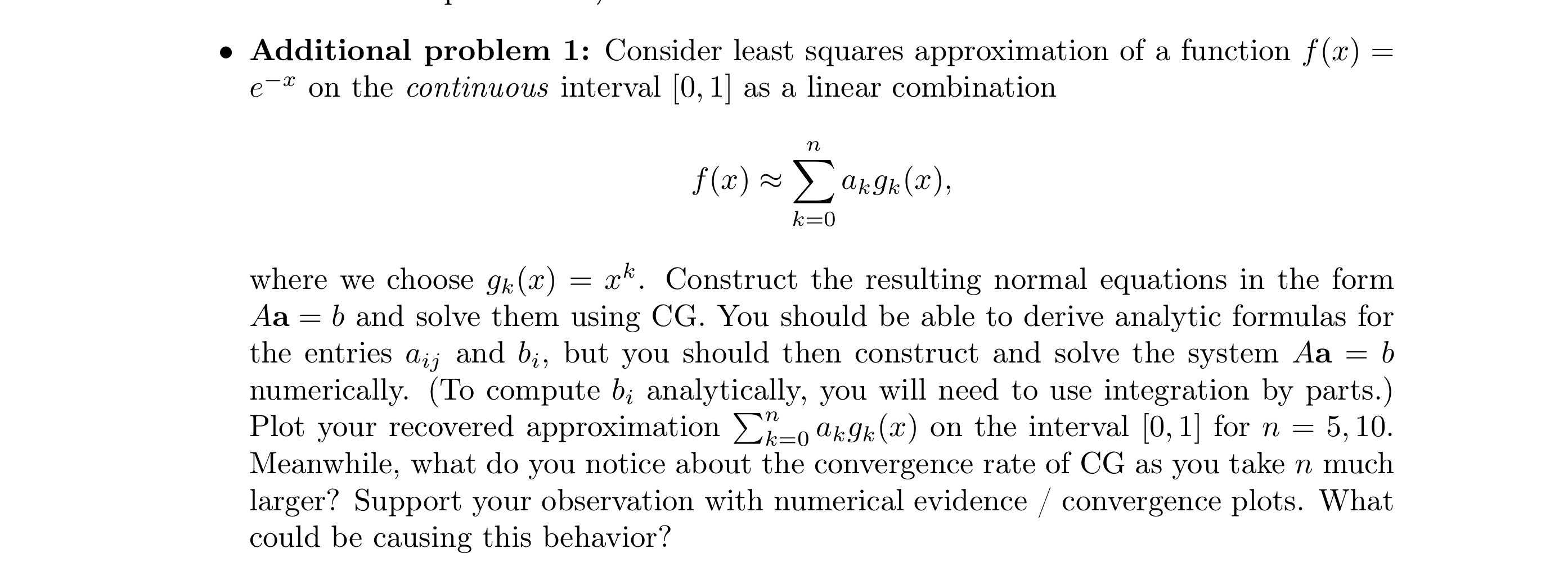 Solved Additional problem 1: Consider least squares | Chegg.com