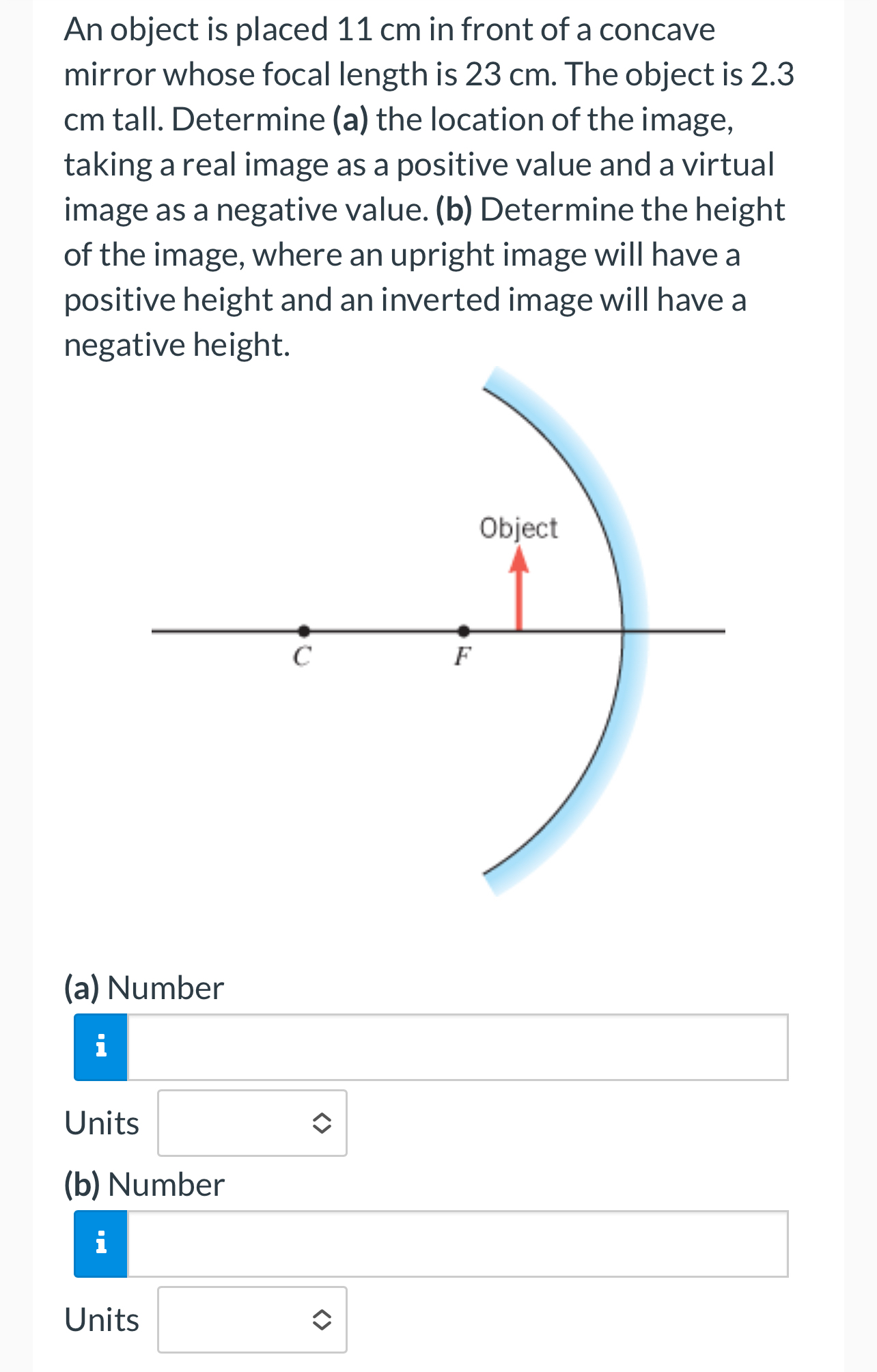 Solved An object is placed 11 ﻿cm in front of a concave | Chegg.com