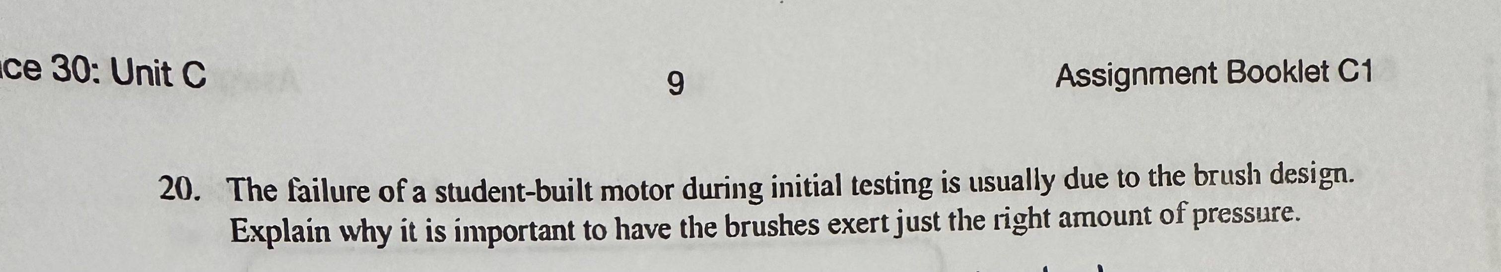 Solved ce 30: Unit C9Assignment Booklet C120. ﻿The failure | Chegg.com