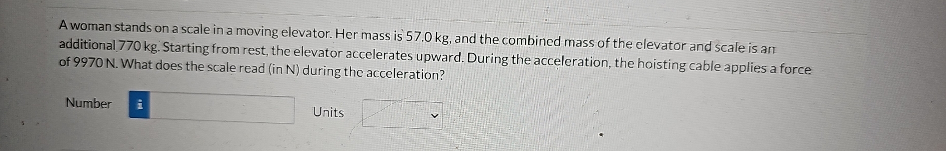 Solved A woman stands on a scale in a moving elevator. Her | Chegg.com