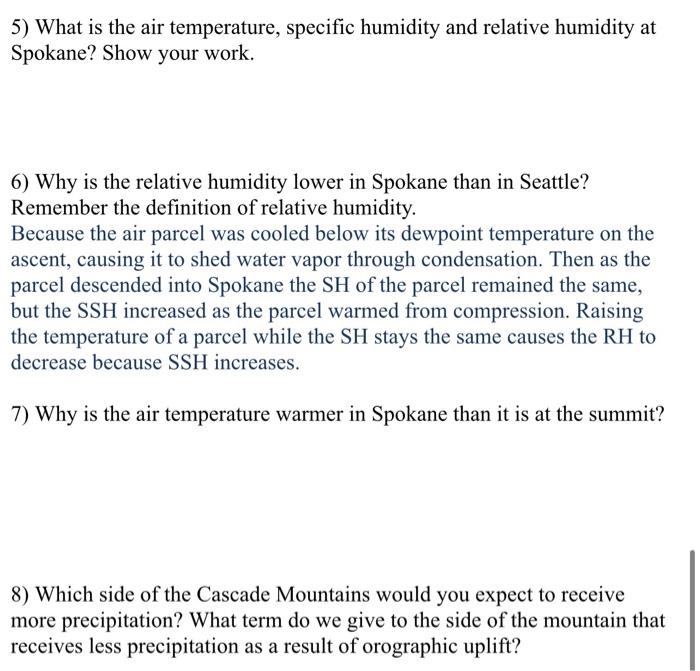 Solved Exercise 4-B: Orographic Uplift and the Rainshadow | Chegg.com