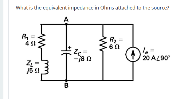 Solved What is the equivalent impedance in Ohms attached to | Chegg.com