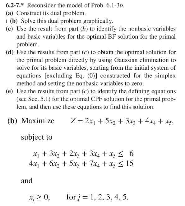 Solved 6.2-7.* ﻿Reconsider the model of Prob. 6.1-3b.(a) | Chegg.com