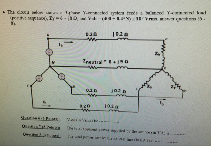 Solved • The circuit below shows a 3-phase Y-connected | Chegg.com
