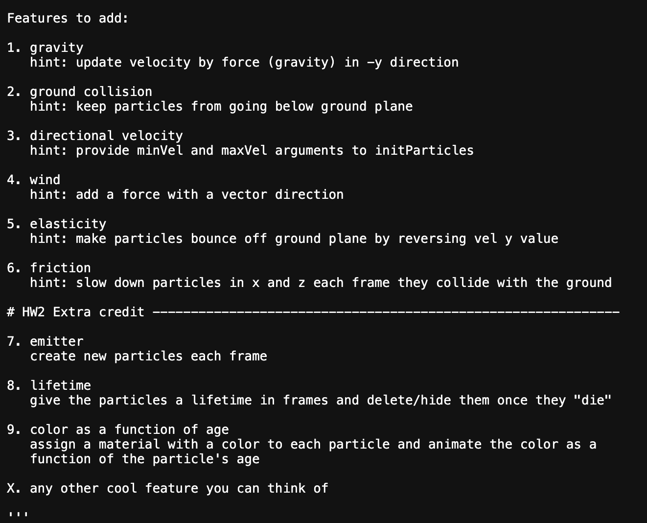 Solved Features to add:gravityhint: update velocity by force | Chegg.com