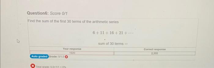 Solved Find The Sum Of The First 30 Terms Of The Arithmetic