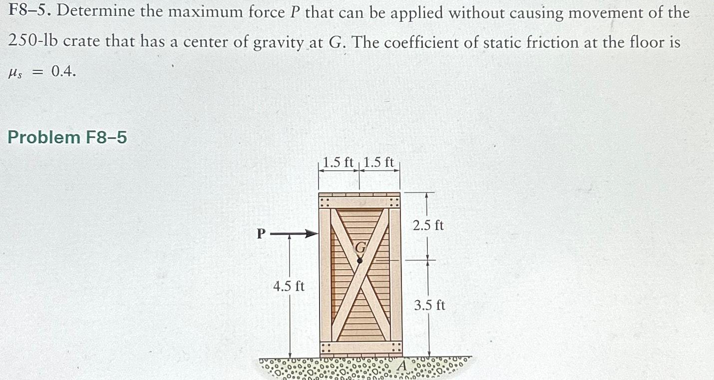 Solved F8 5 ﻿determine The Maximum Force P ﻿that Can Be