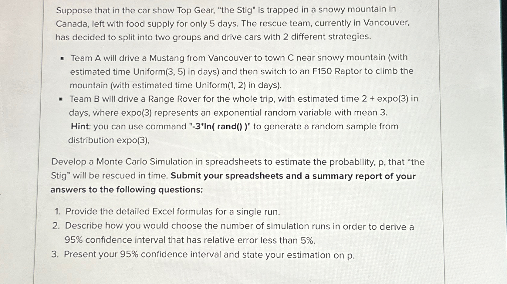 Solved Please share exact formulas used in excel to develop | Chegg.com