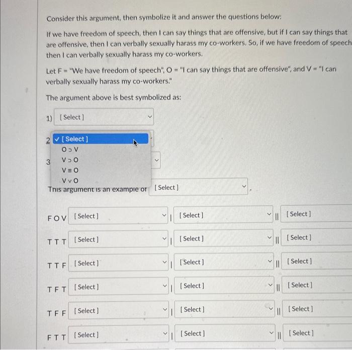 Solved Consider this argument, then symbolize it and answer | Chegg.com