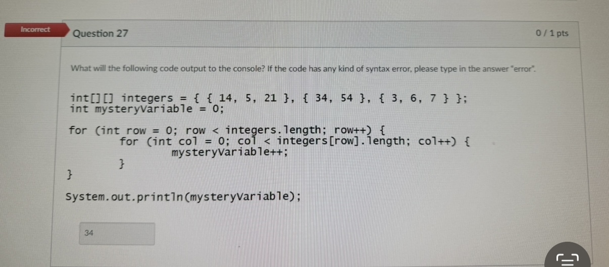 Solved by an EXPERT What will the following code output to the console? | Chegg.com