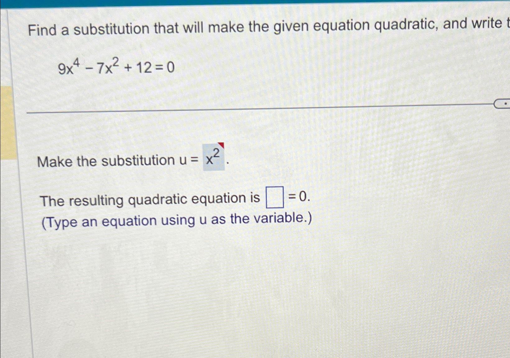 Solved Find a substitution that will make the given equation | Chegg.com