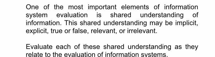 Solved One of the most important elements of information | Chegg.com