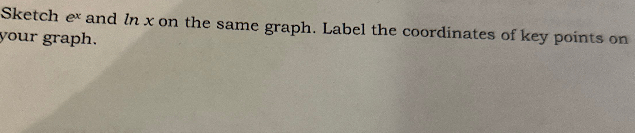 Solved Sketch Ex ﻿and Lnx ﻿on The Same Graph Label The