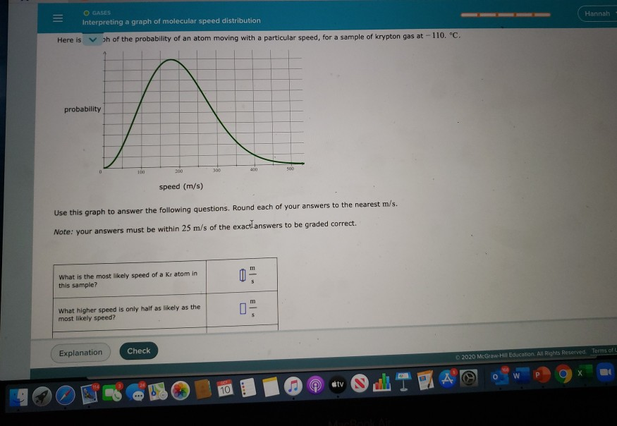 Solved Hannah O GASES Interpreting a graph of molecular | Chegg.com
