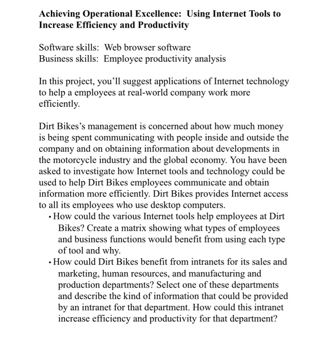 Running Case Assignment: Improving Decision Making: | Chegg.com