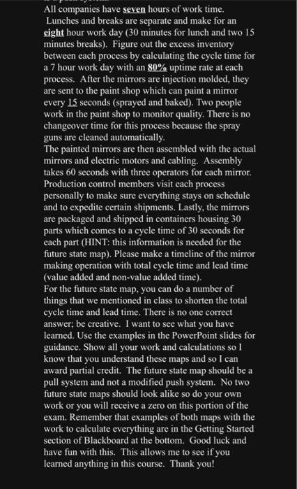 Solved CREATING A CURRENT STATE \& A FUTURE STATE MAP | Chegg.com