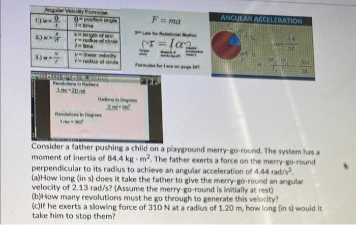 Solved 15w Fma ANGULAR ACCELERATION Angular Velocity Formula | Chegg.com