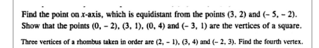 Solved Find the point on x-axis, which is equidistant from | Chegg.com