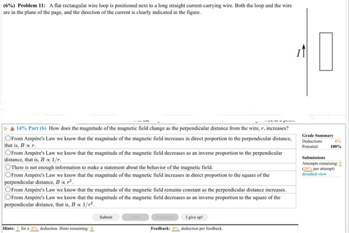Solved (6\%) Problem 11; A flat rectangular wire loop is | Chegg.com