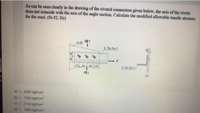 As can be seen clearly in the drawing of the riveted | Chegg.com
