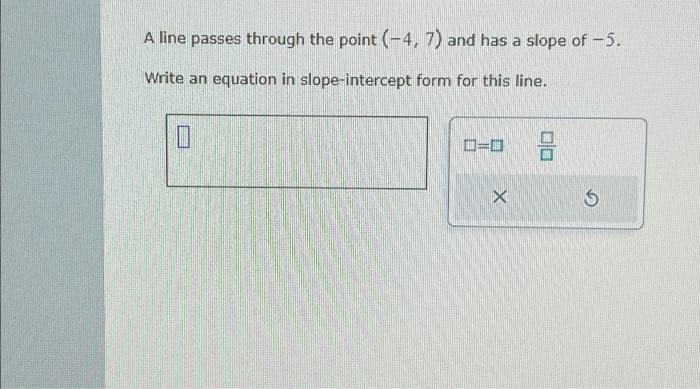 Solved A Line Passes Through The Point −4 7 And Has A