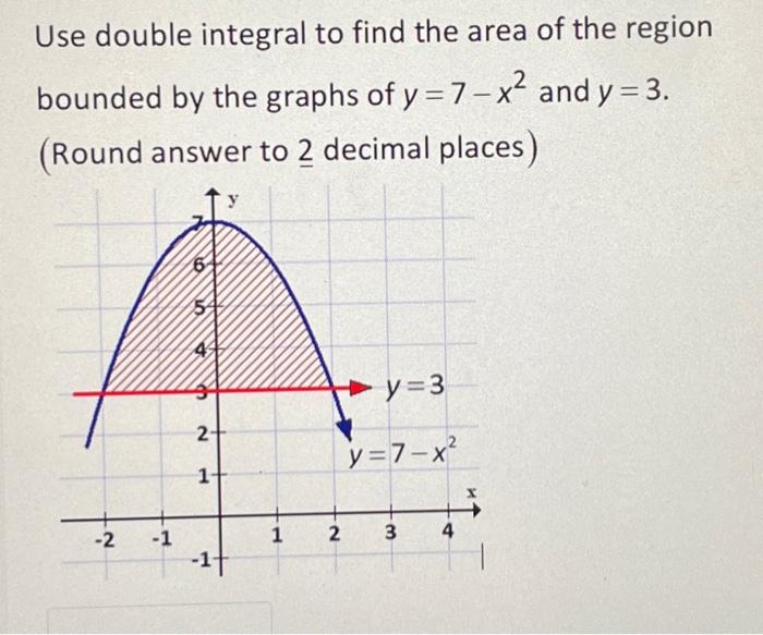 Solved Use double integral to find the area of the region | Chegg.com