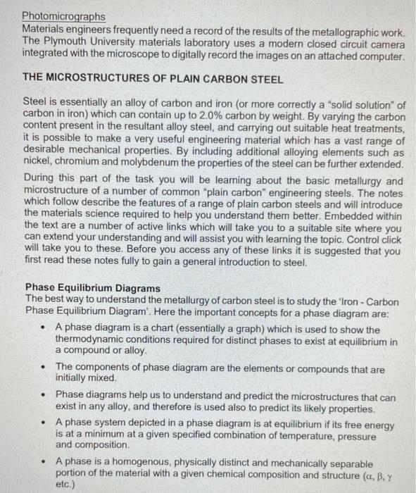 Solved D. Materials Microstructure Background theory and | Chegg.com