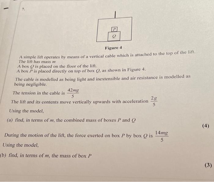 Solved A simple lift operates by means of a vertical cable | Chegg.com
