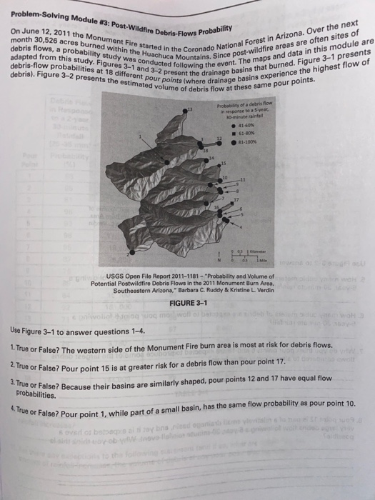 Solved Problem Solving Module #3: Post-Wildfire Debris-Flows | Chegg.com