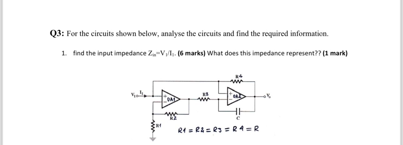 Q3: For the circuits shown below, analyse the | Chegg.com
