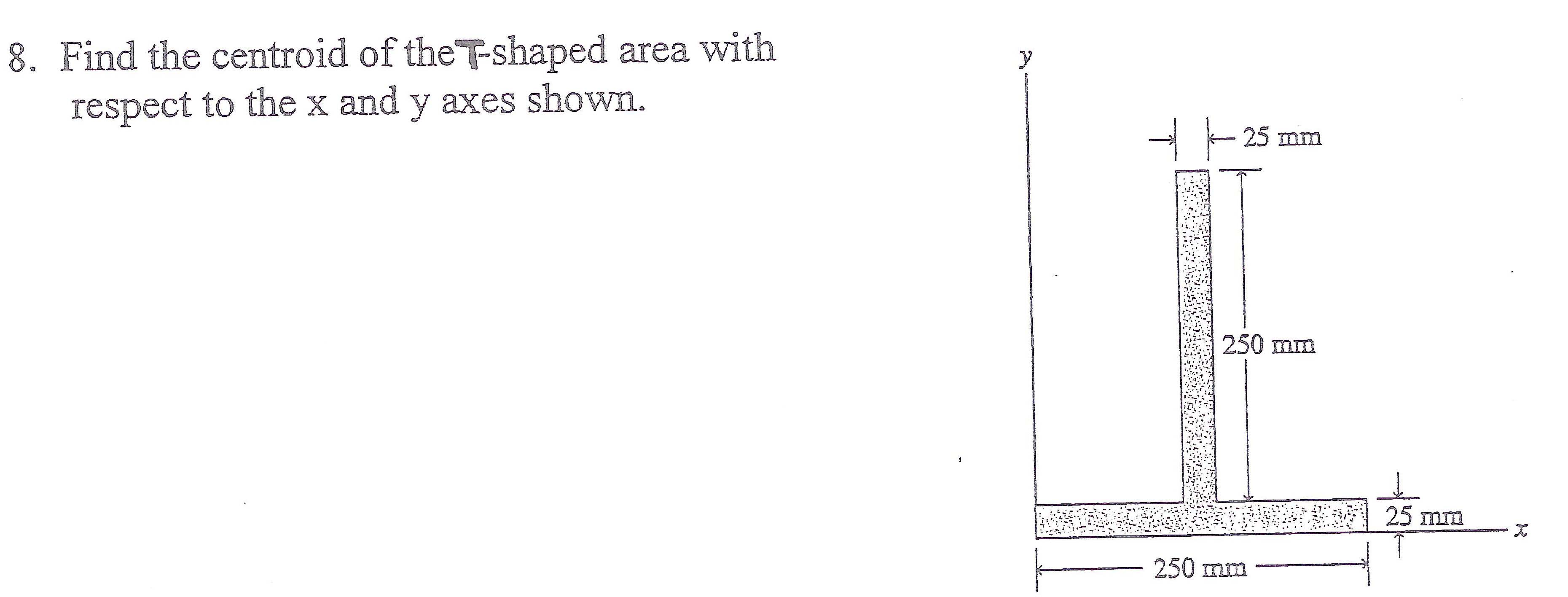 Solved Find the centroid of the T-shaped area with respect | Chegg.com