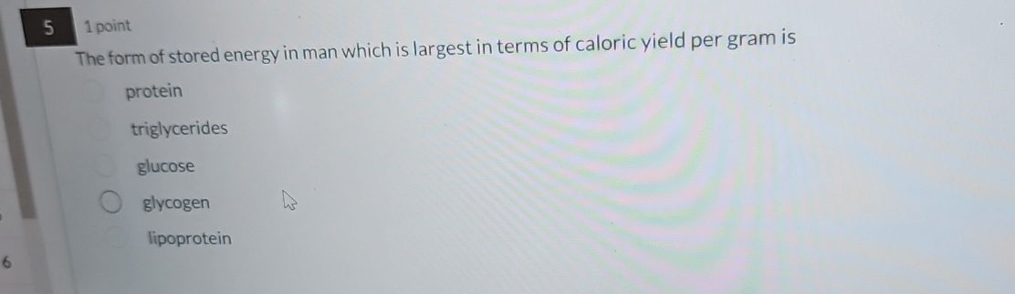 Solved 51 ﻿pointThe form of stored energy in man which is | Chegg.com