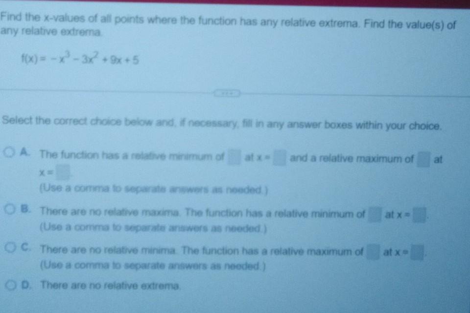 Solved Find the x-values of all points where the function | Chegg.com
