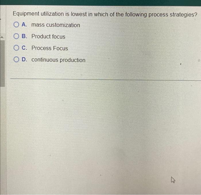 Solved Equipment utilization is lowest in which of the | Chegg.com