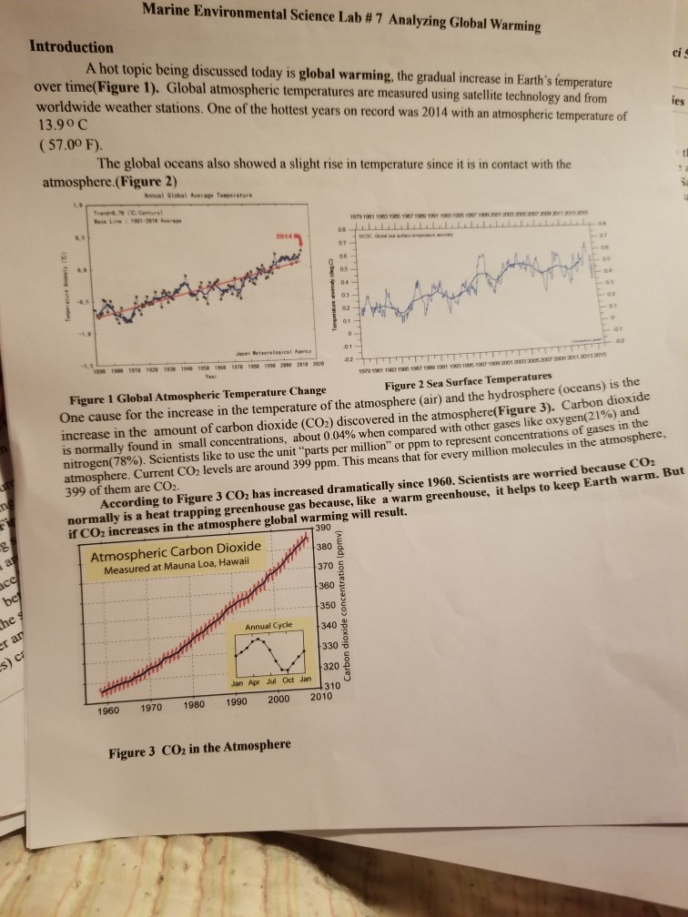 Solved Marine Environmental Science Lab #7 Analyzing Global | Chegg.com