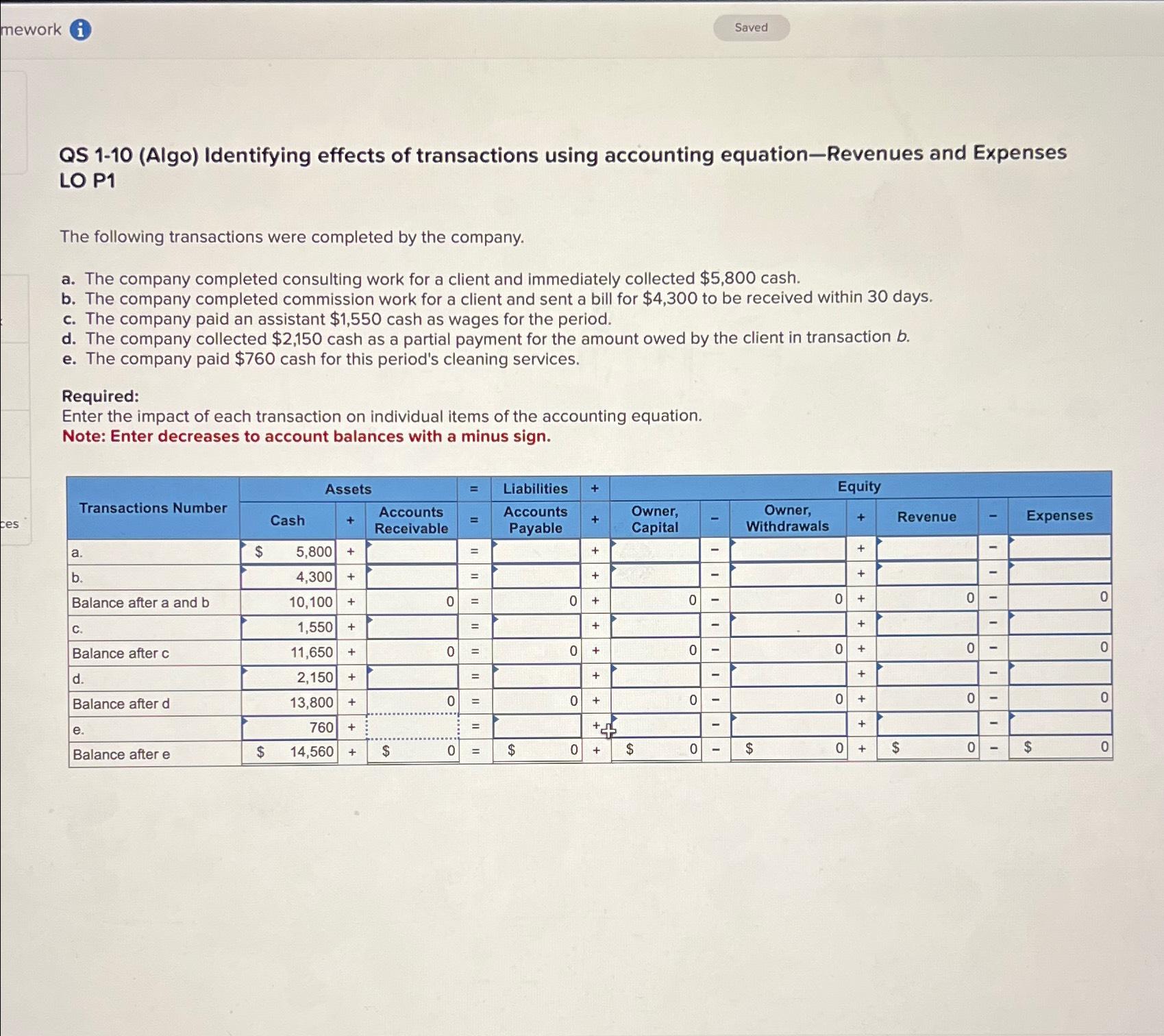 Solved meworkQS 1-10 (Algo) ﻿Identifying effects of | Chegg.com
