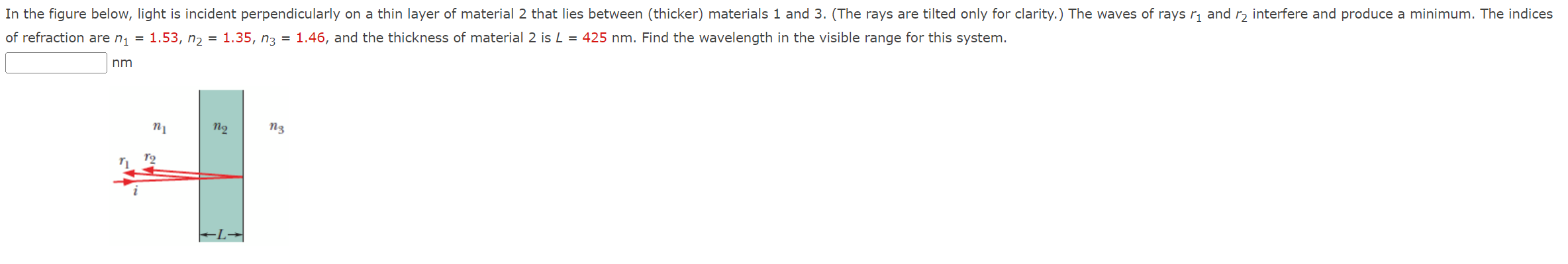 Solved of refraction are n1=1.53,n2=1.35,n3=1.46, ﻿and the | Chegg.com