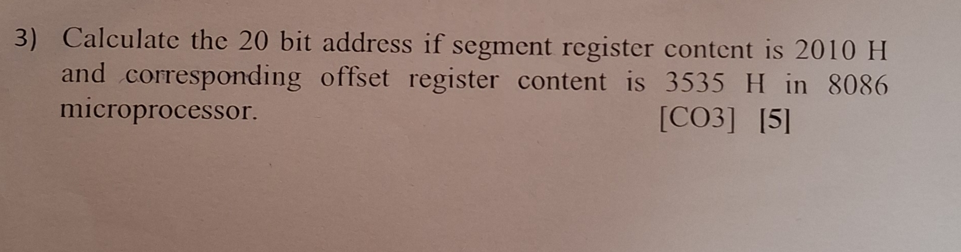 Solved Calculate the 20 ﻿bit address if segment register | Chegg.com