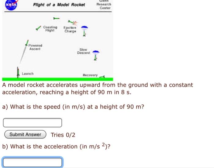 Solved Flight of a Model Rocket Research Center Coasting | Chegg.com