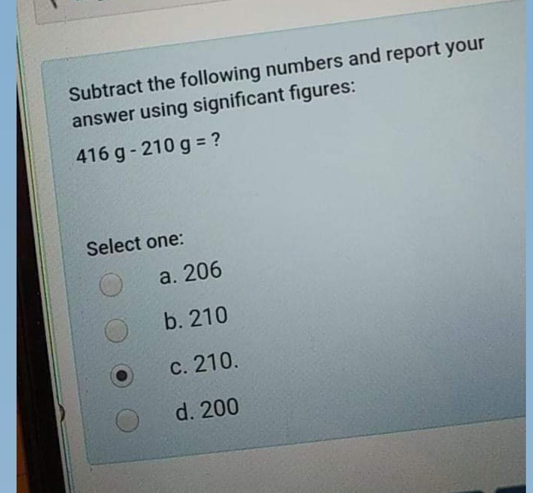 Solved Subtract the following numbers and report your answer | Chegg.com