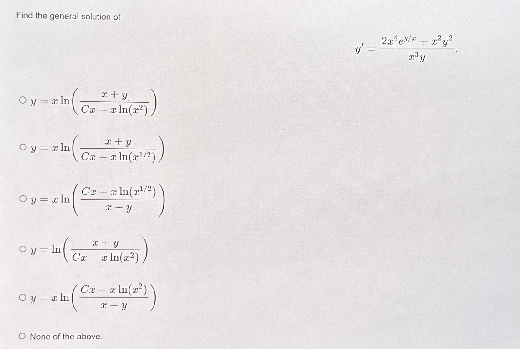 Solved Find the general solution | Chegg.com
